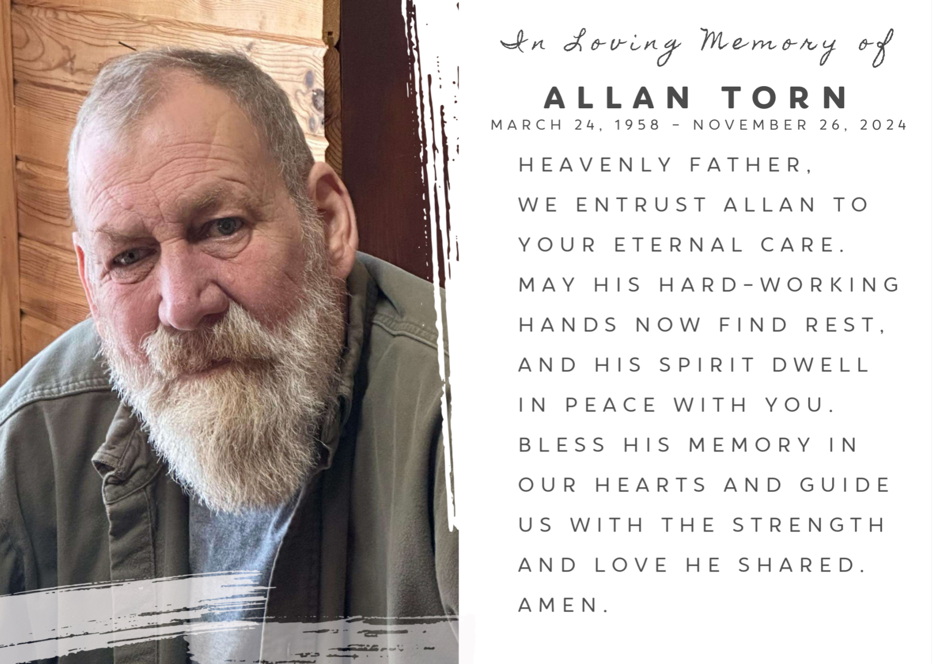 Allan John Torn Obituary